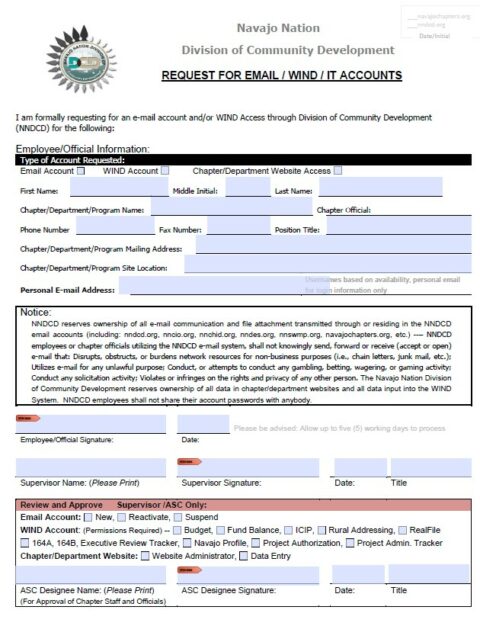 Forms | Navajo Chapters